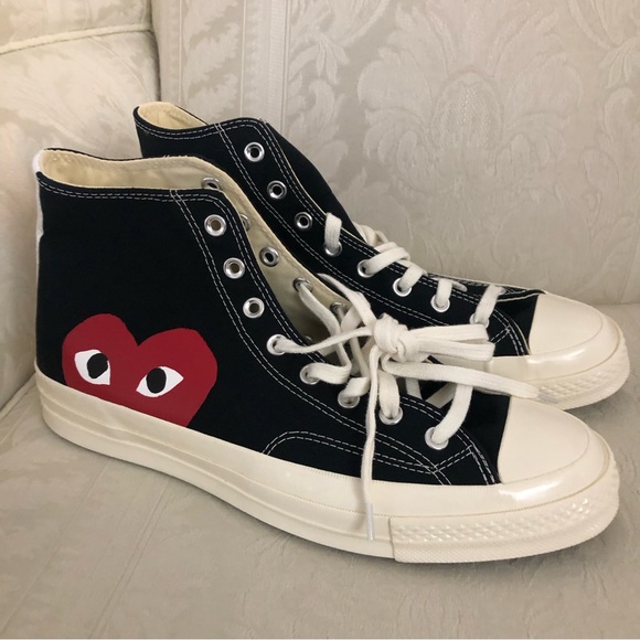 Converse | Shoes | Converse Cdg Play High Top Sneakers Men Size 1 Black ...